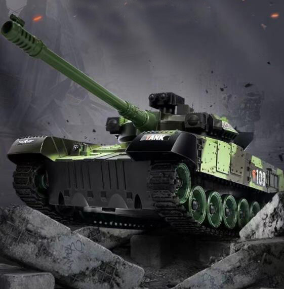 32.5CM Large RC Tank Radio Remote Control Green T90 Battle Toy 360 ...