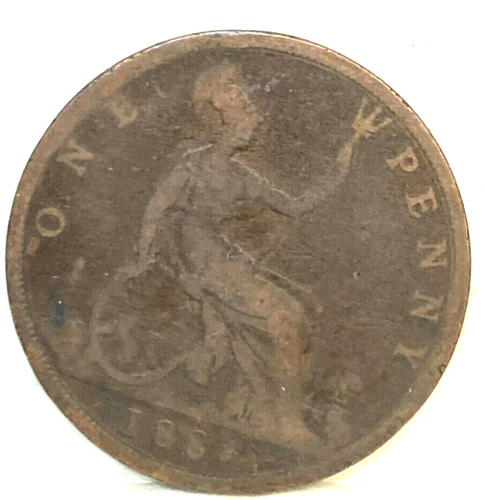 GREAT BRITAIN UK ENGLAND 1886 PENNY VARIETY LOW MINTAGE SOFT DIE ON ...