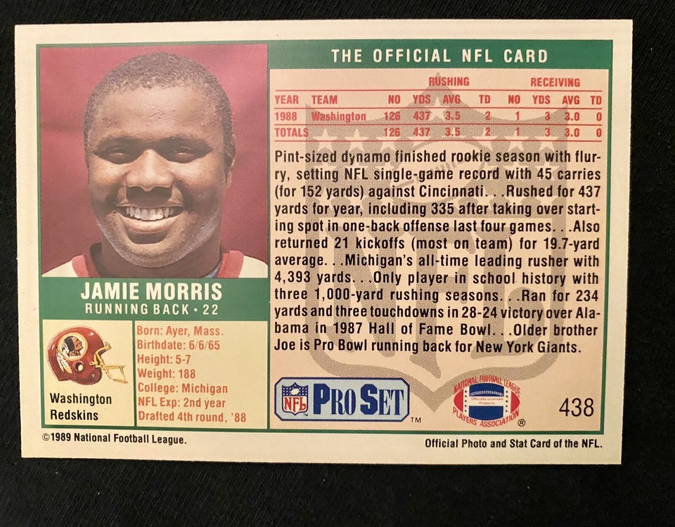 1989 Pro Set - #438 Jamie Morris (RC) | eBay