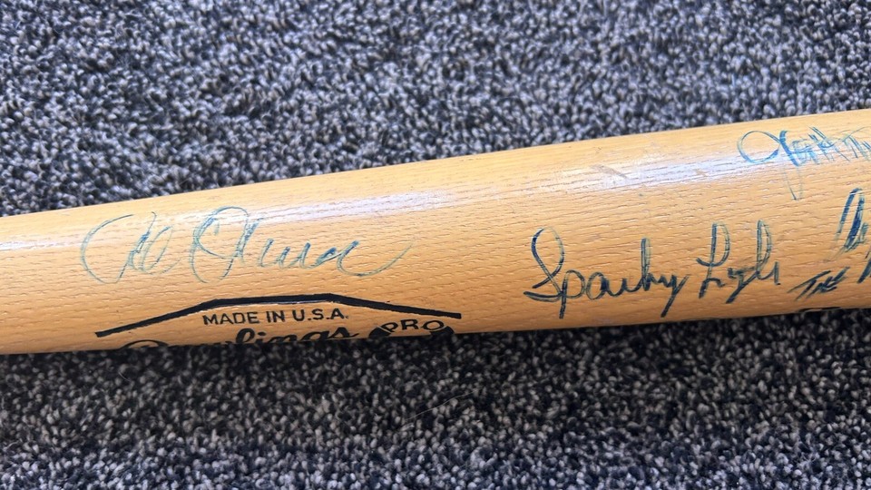 Rawlings Signed Baseball Bat 10 Signatures Sparky Lyle Brooks Robinson ...