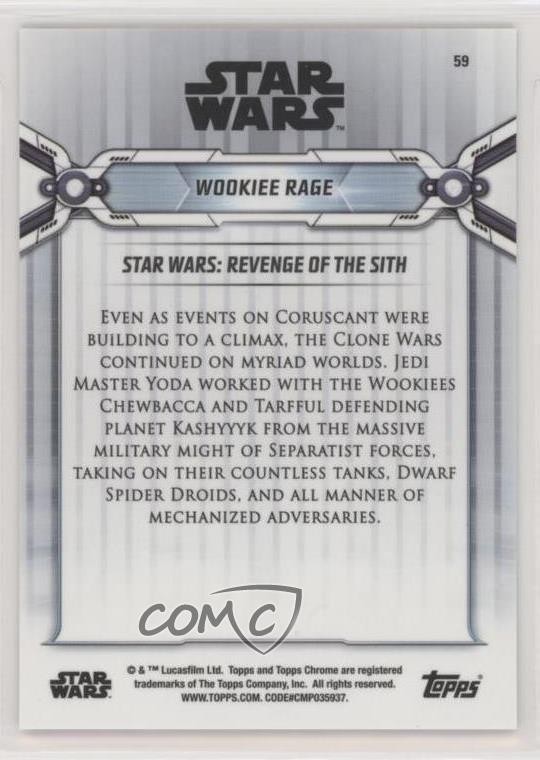 2019 Star Wars Chrome Legacy Orange Refractor 12/25 Tarfful Wookiee ...