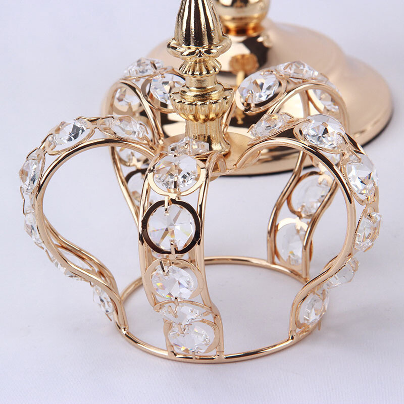 Candlestick Gold Crown Candle Holder Elegant Long Wedding SML ...