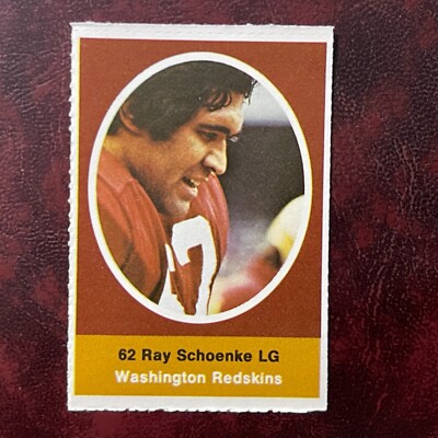 1972 Sunoco NFL Action Set RAY SCHOENKE Stamp WASHINGTON REDSKINS | eBay