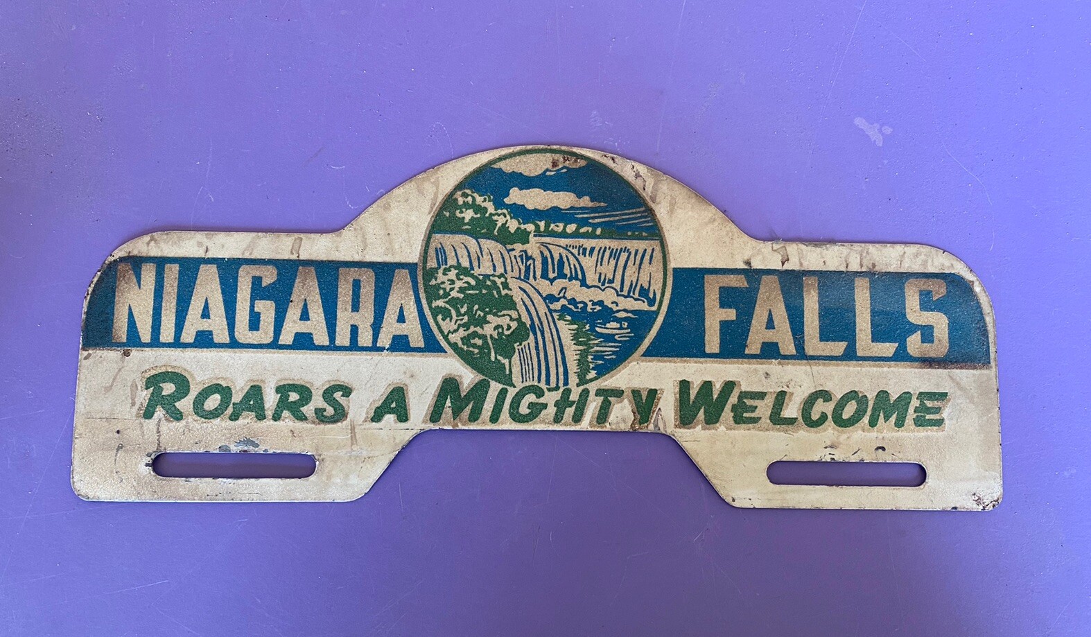 Vintage Niagara Falls License Plate Topper NY Original Rare | eBay
