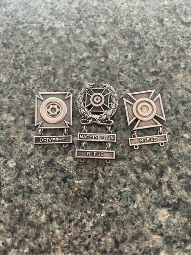 WW2 WWII US Army Marksman Badge Pin Rifle Driver Sterling Silver ...