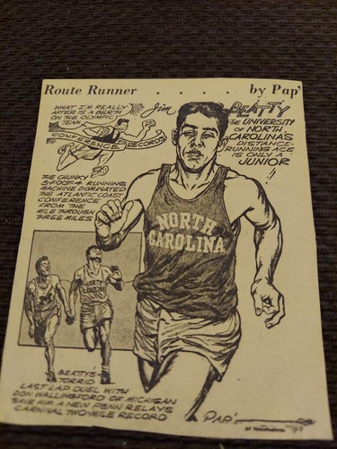 Jim Beatty UNC runner Vintage Comic Sport Drawing Newspaper Clipping By ...