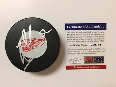 Jonathan Ericsson Signed Autographed Detroit Red Wings Hockey Puck PSA ...