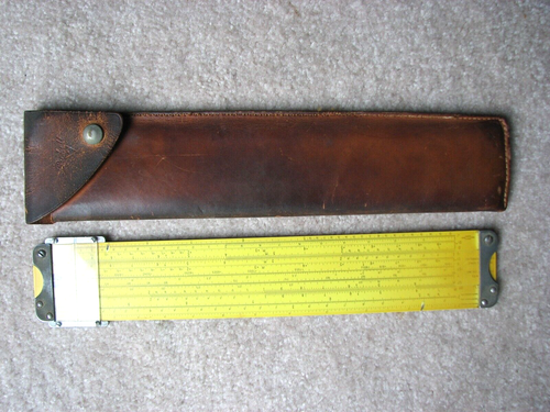 Vintage PICKETT Metal Vector Type LOG Slide Rule Model 4-ES w/Case 1959 ...