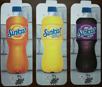 (3) Royal Vendors Chameleon "Sunkist" 20 oz Bottle Vend Labels (Flavor ...