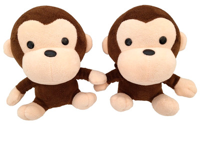 Monkeys Plush LOT of 2 Brown Blue Bear & Friends 7" Suction Cup Window ...
