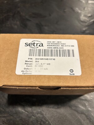 SETRA MODEL 264 - DIFFERENTIAL PRESSURE TRANSDUCER - 26410R1WB11T1C NIB ...