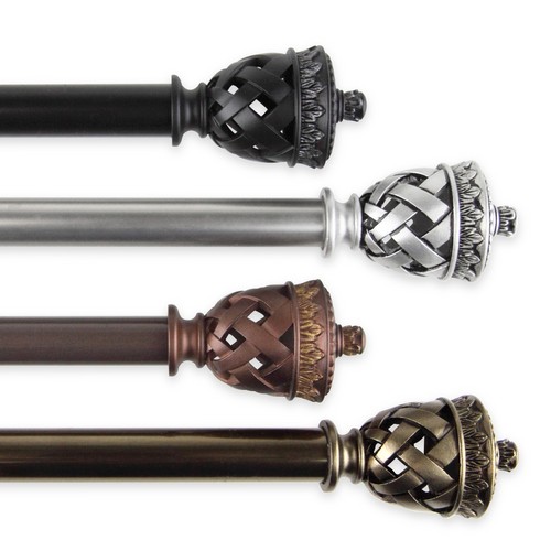 Bernadette 3/4” Adjustable Window Drapery Curtain Rod 18"-170" 5 sizes ...