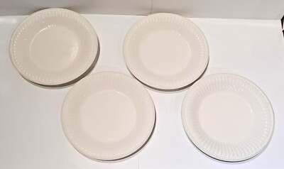 Set Of 4 World Market Isabella 11" Dinner Plates Beaded White Portugal ...