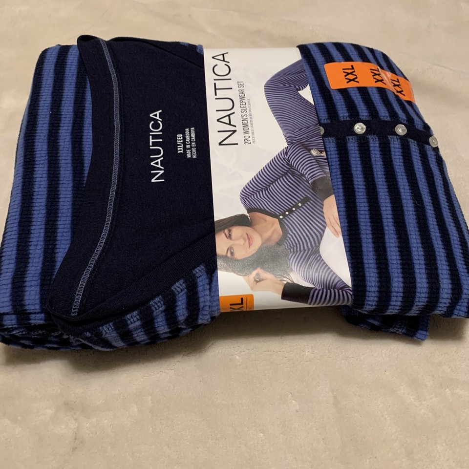 NAUTICA 2pc Women’s XXL Sleepwear Set TEXTURED STRETCH MICROFLEECE ...