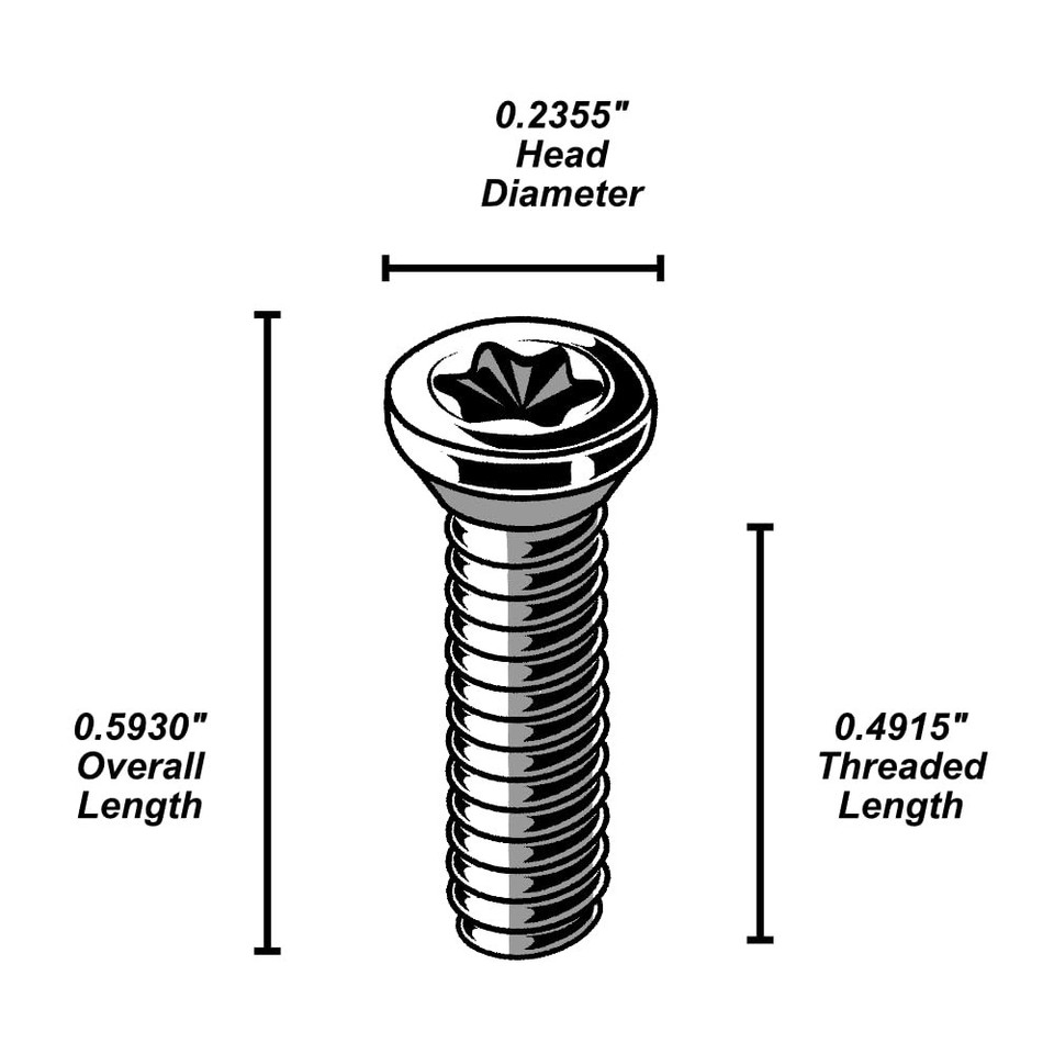Black Oxide Star Drive Weaver Oval Head Gun Screws-10 pcs. (8-40 x 1/2 ...