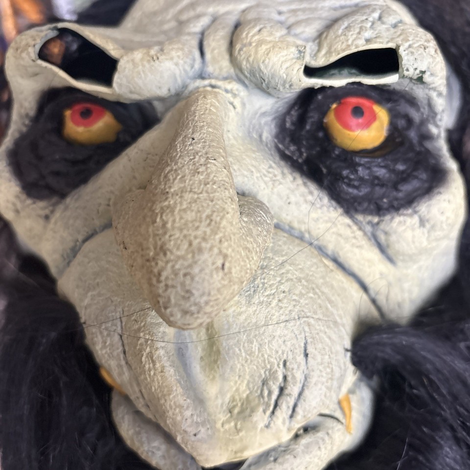 Paper Magic Group Vintage Halloween Mask 90s Troll Ogre Orc Black Beard ...