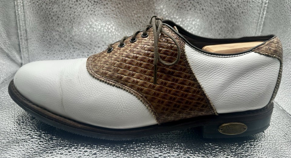 Allen Edmonds Redan Golf Shoes 8.5D White & Woven Saddle Excellent ...