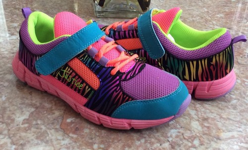 Justice Girls' Multicolor Tiger Print Athletic Tennis Shoes Size 7 ...