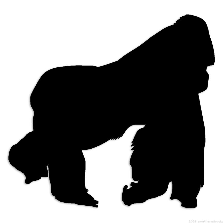 Gorilla Silverback Ape - Decal Sticker - Multiple Colors & Sizes ...