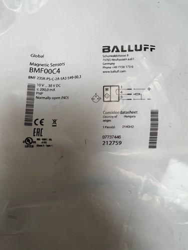 Magnetic Sensor Balluf BMF00C4 BMF 235K-PS-C-2A-SA2-S49-00, 3 212759 | eBay
