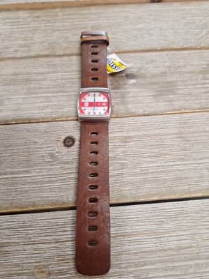 NWT Fossil FC Bayrn Munchin Square Face Leather Strap Watch | eBay