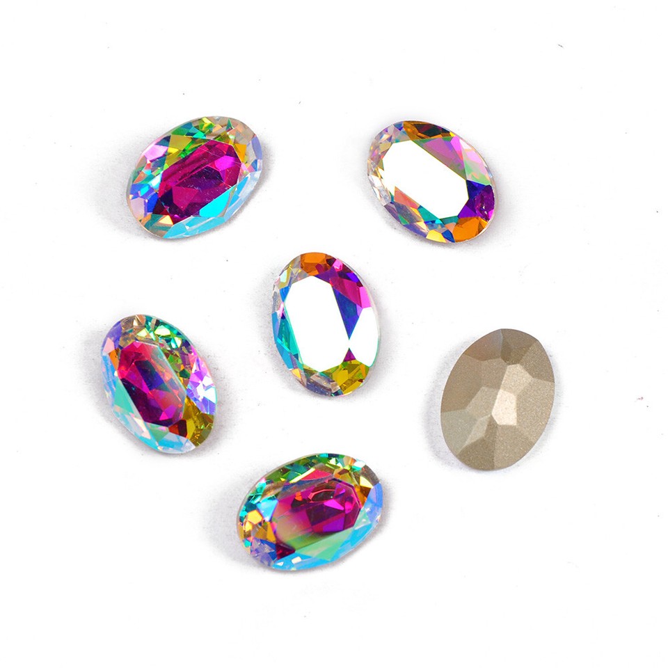 High-quality Colorful Oval Glass Rhinestone Crystal Strass Jewelry ...