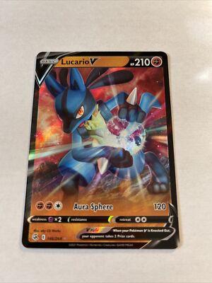 Lucario V 146/264 Fusion Strike NM Full Art Ultra Rare Pokemon Card ...