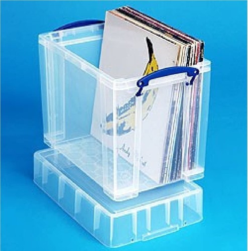 Really Useful Clear Plastic Storage Box- Stores 50 Vinyl LPs - 19XL | eBay
