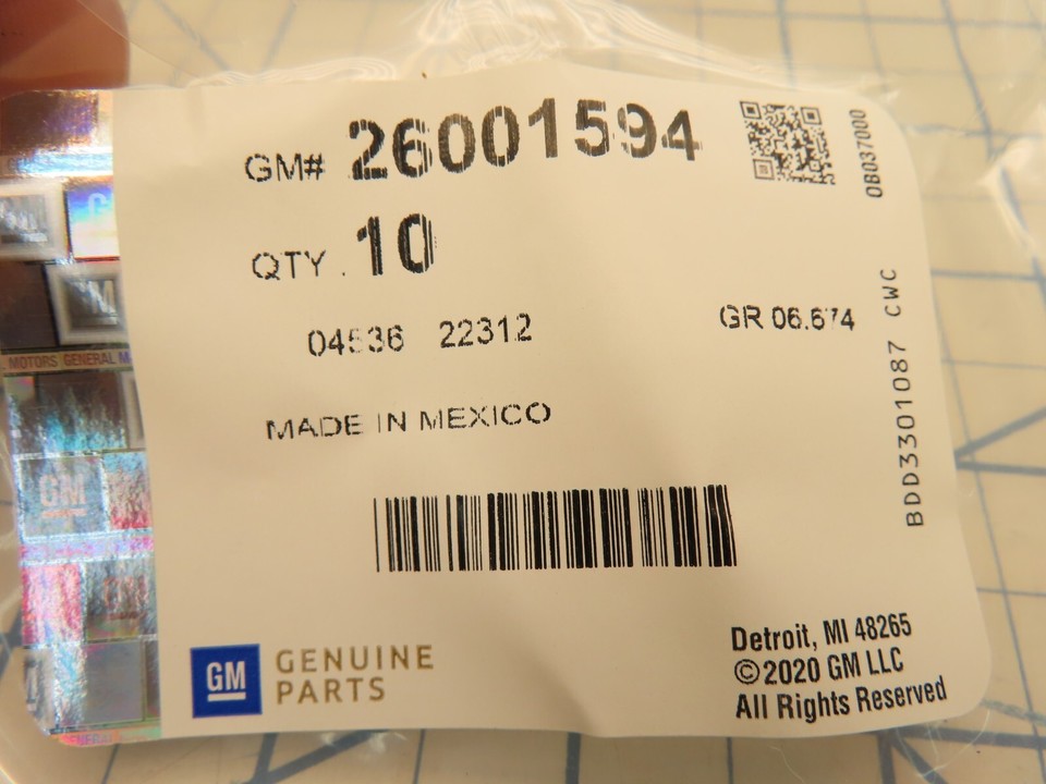 GM 26001594 O Ring Seal for Power Steering Line Hose 10 Pack Factory ...