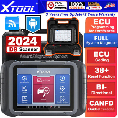 XTOOL D8 All System Diagnostic Scanner Bi-directional Key Coding 38 ...