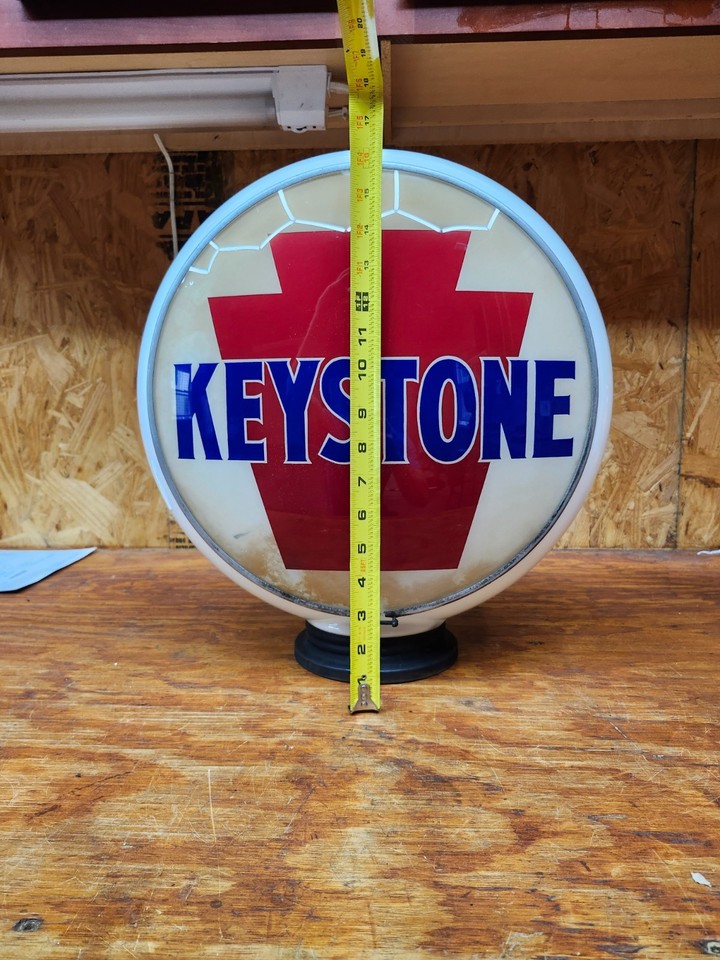 Original 1930's Keystone Gasoline Gas Pump Globe Solid Glass Body ...