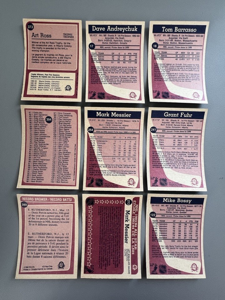 1984 O PEE CHEE HOCKEY CARD LOT. 369/396. SEE PICS AND READ DESC. (DM ...