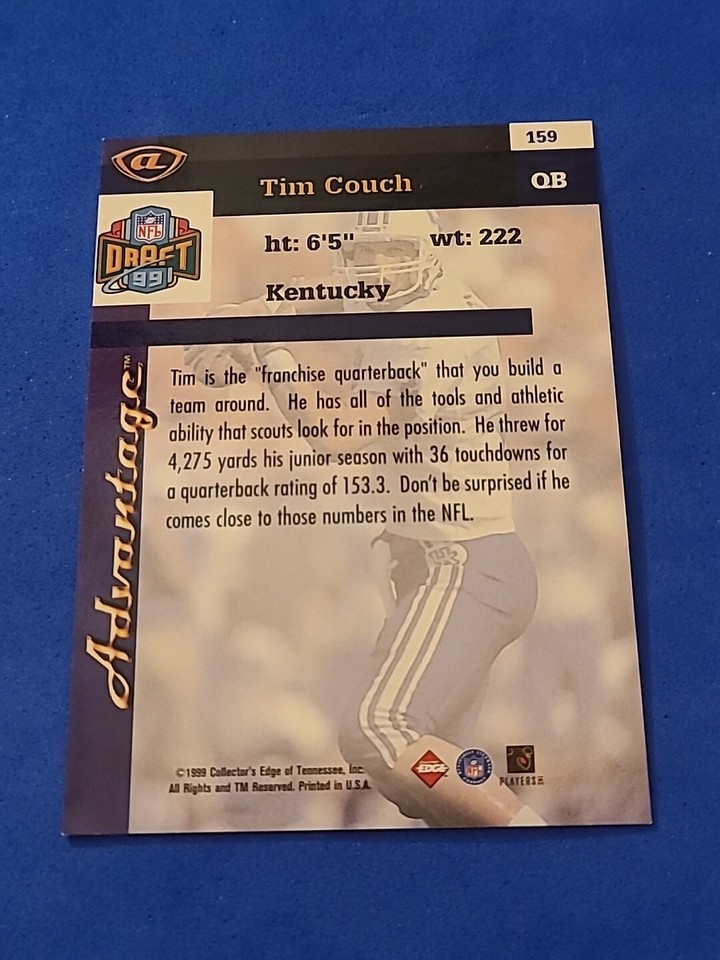 1999 Tim Couch ROOKIE RC Collector's Edge Advantage #159 | eBay