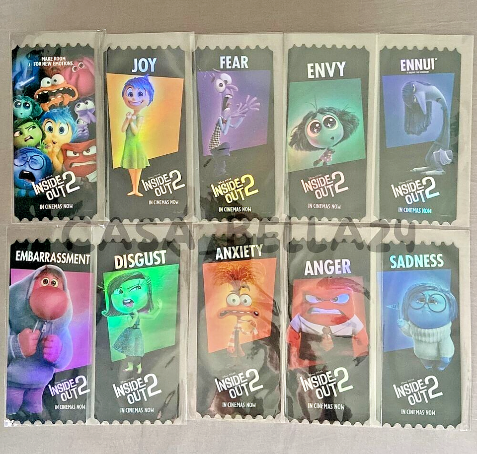 Inside Out 2 Disney Pixar Movie Ticket Collectible 2024 Set 10 pcs. SF ...