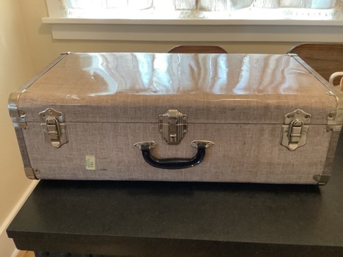 Vintage Lightweight Metal Trunk Silver Hardware | eBay