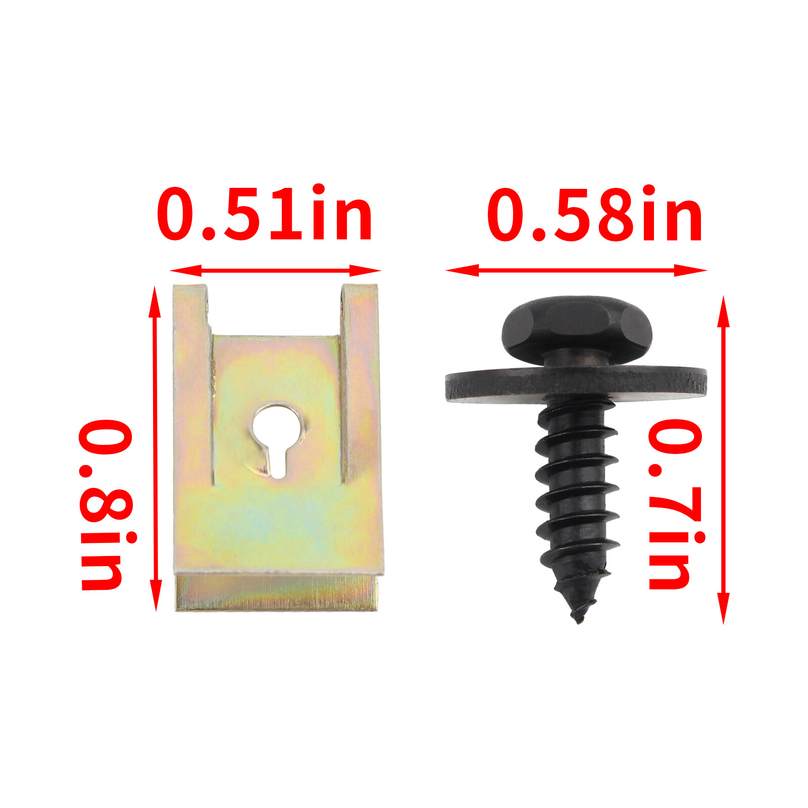 U Nut Hex Screw Speed Fastener Undertray Sheet Metal Clip Fixing 80pcs ...