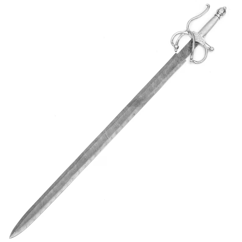 Damascus Steel Marvelous Handmade Medieval zorro Rapier Sword LEATHER ...