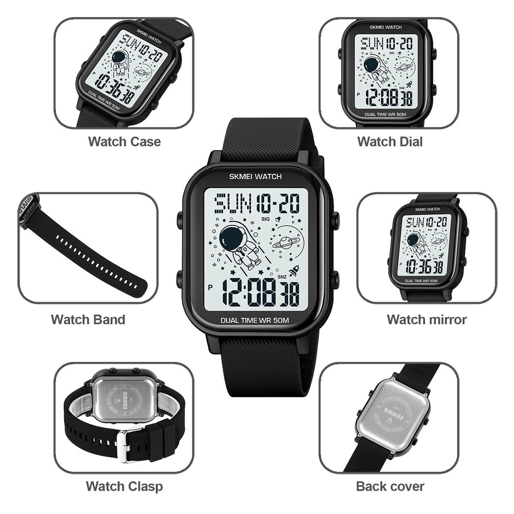 SKMEI Sport Watch Rectangle Watches Men Astronaut Digital LED ...