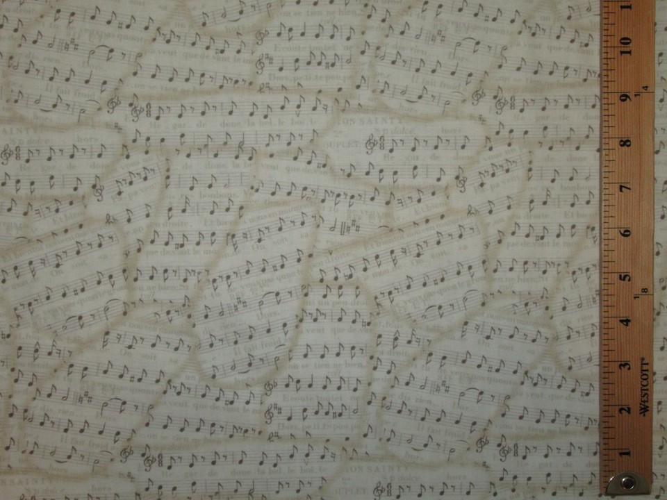 VINTAGE MUSIC NOTES SONGS PARIS FRENCH WRITING COTTON FABRIC BTHY | eBay