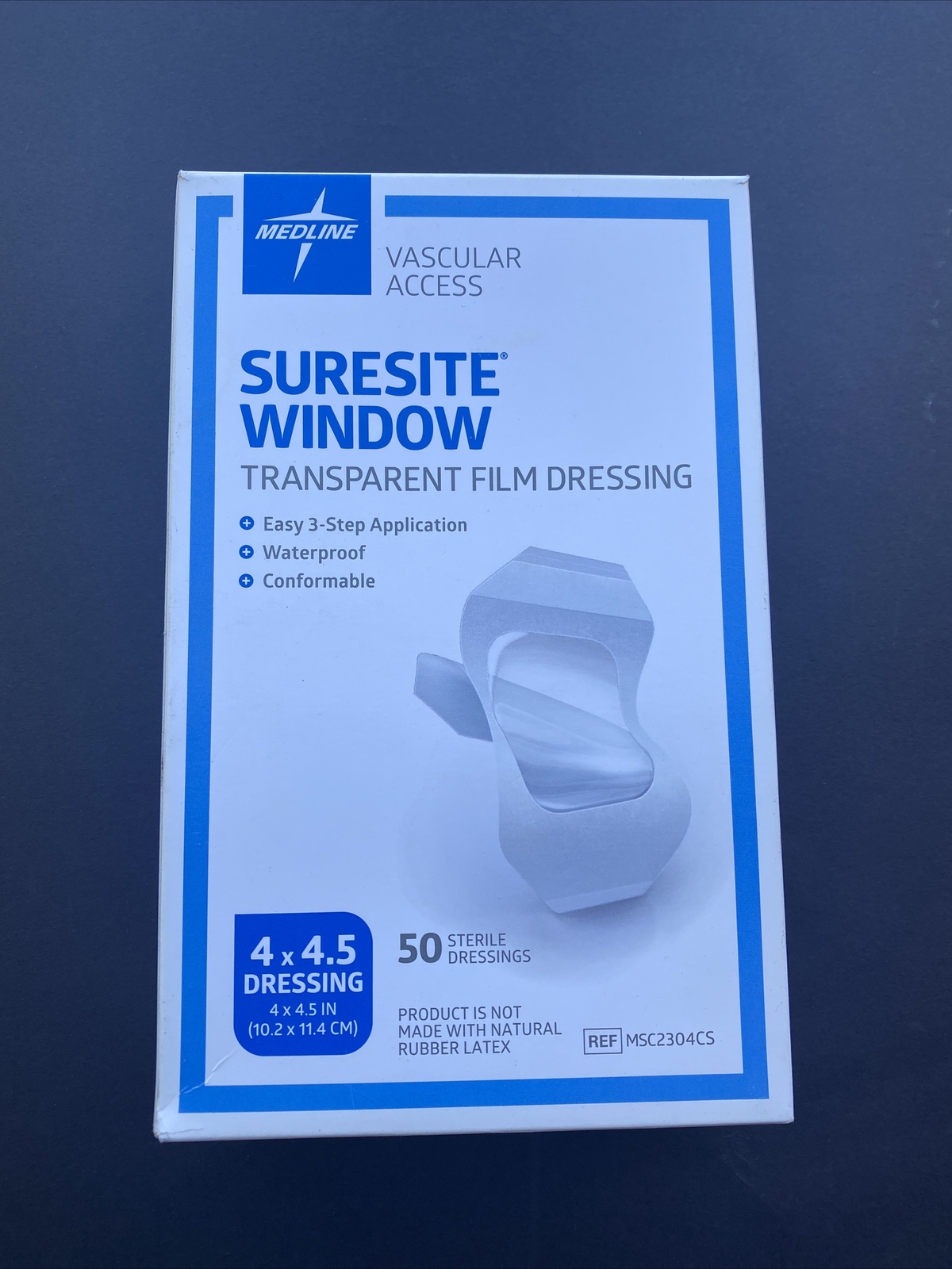 MEDLINE SURESITE WINDOW TRANSPARENT FILM DRESSING, 50 PACK, 4 x 4.5 ...