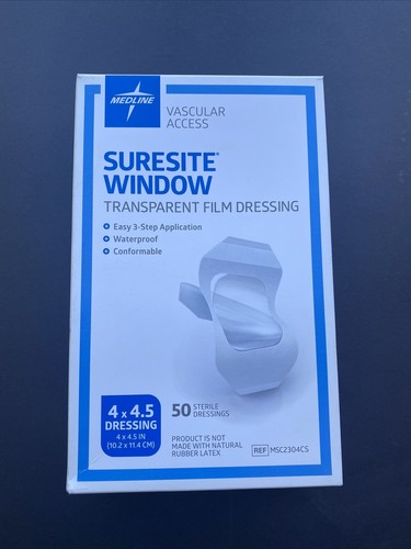 MEDLINE SURESITE WINDOW TRANSPARENT FILM DRESSING, 50 PACK, 4 x 4.5 ...