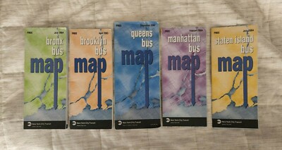 🔥 Old 2000's New York City MTA Bus Maps All 5 Boroughs Rare Original ...