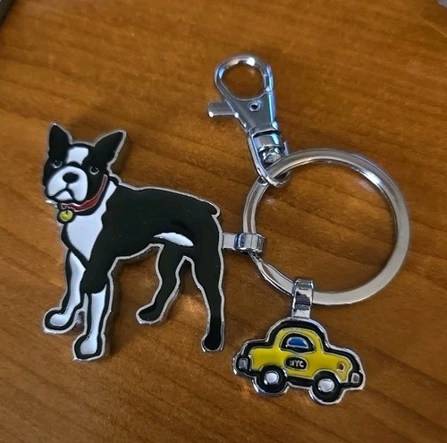 Marc Tetro Boston Terrier NYC Yellow Taxi Cab Enamel Charm Keychain NEW ...