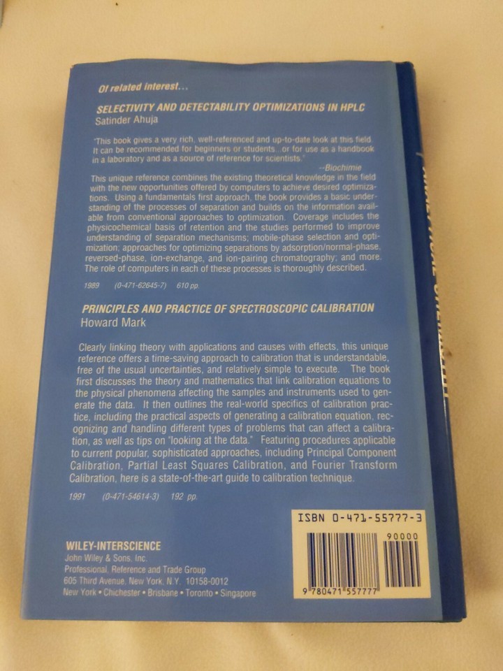 Quality Control in Analytical Chemistry 2nd Ed HC DJ Kateman Buydens ...