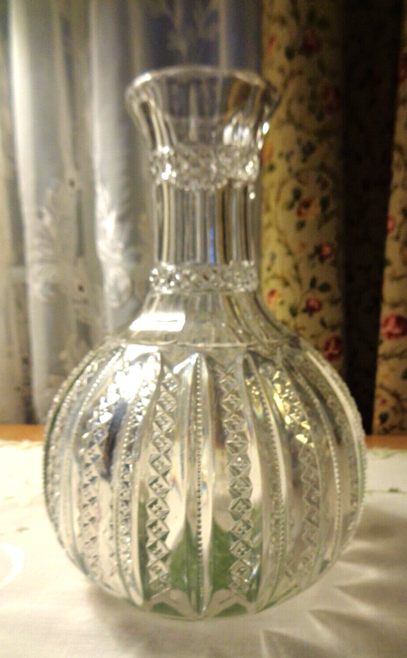 STUNNING ANTIQUE 1900 DUNCAN MILLER “MARDI GRAS” PATTERN GLASS DECANTER ...