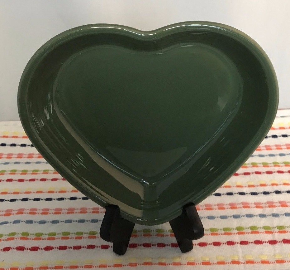 Fiestaware Sage Medium Heart Bowl Fiesta Retired Green Candy Dish | eBay