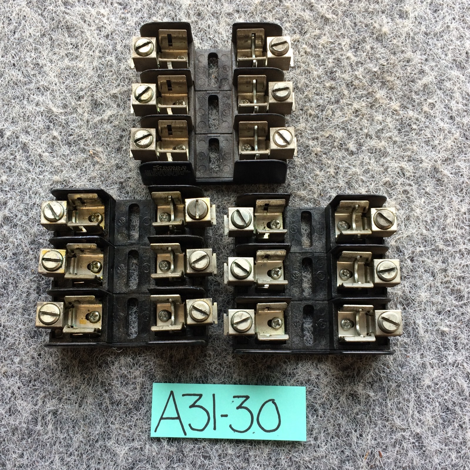 Lot of 3 Gould Shawmut 20308R Fuse Block Industrial 30A 3 Pole | eBay