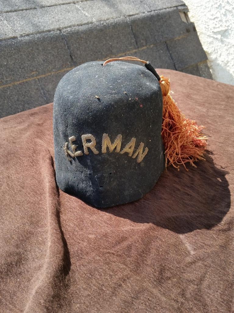 VINTAGE MASONIC LODGE SHRINER EMBROIDERED FEZ HAT GROTTO KERMAN no pin ...