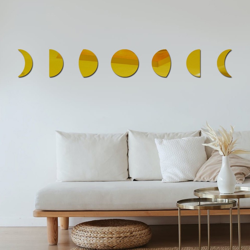 Mirror Wall Decorations for Living Room Moon Phase Mirrors Phases ...
