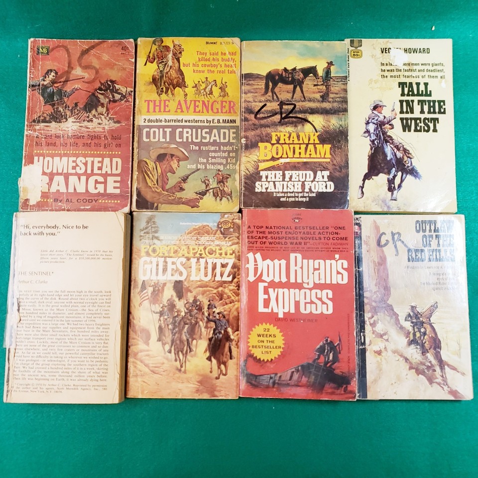 Western Paperback Book Lot of 24 Mixed Authors 1960s and 1970s Dell ...